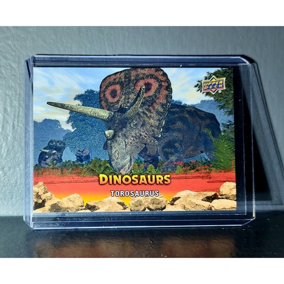 Other | 215 Upper Deck Dinosaurs Torosaurus Extinction Red Parallel 77 ...